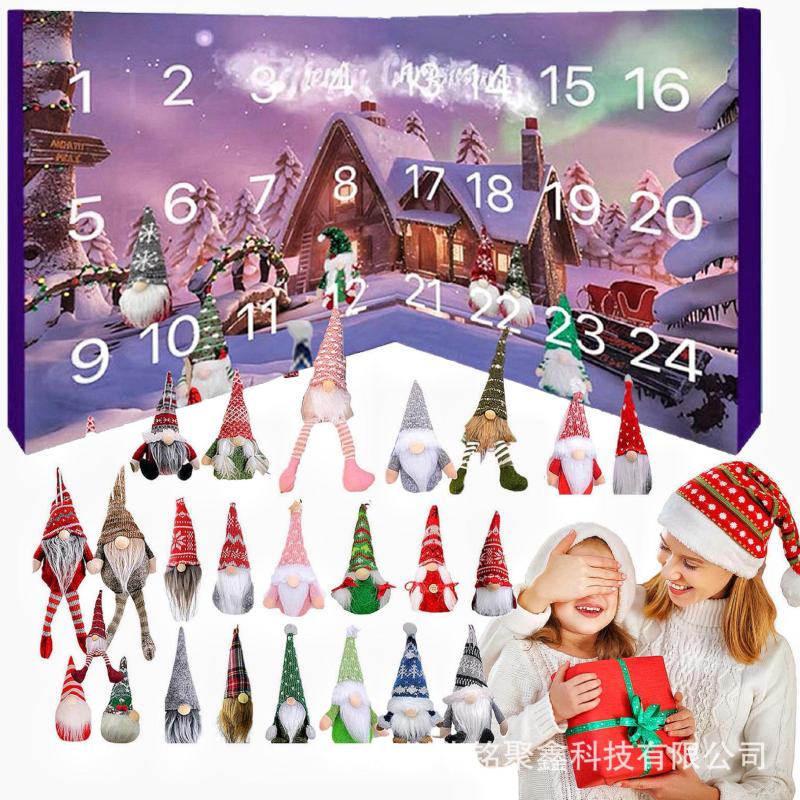 24pcs countdown calendar dwarf plush doll child Rudolph – AMart