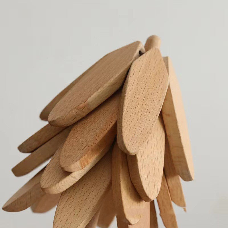 Wooden Christmas Tree Folding Coaster Black Walnut Thick Seat Adiabati ...